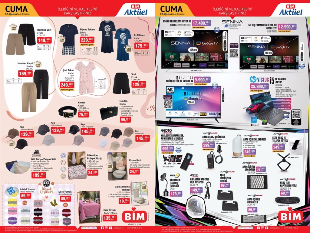 Bim 2 Ağustos 2024 Aktüel Ürünler Kataloğu